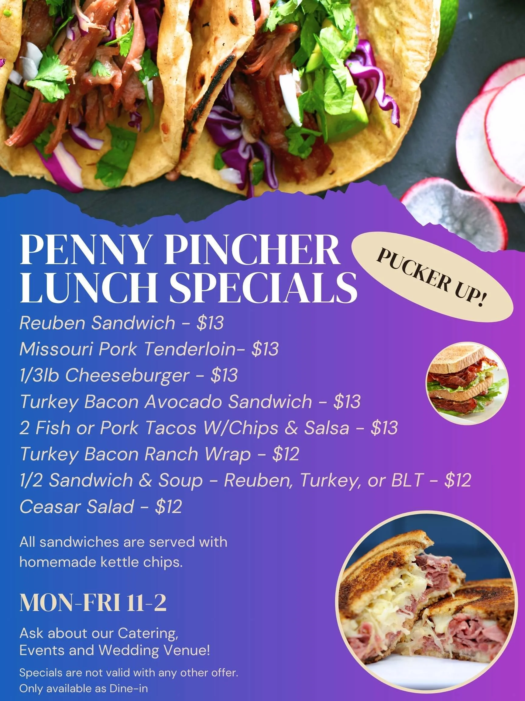 Special Lunch Deals — Bargeway Pub, Catering & Events