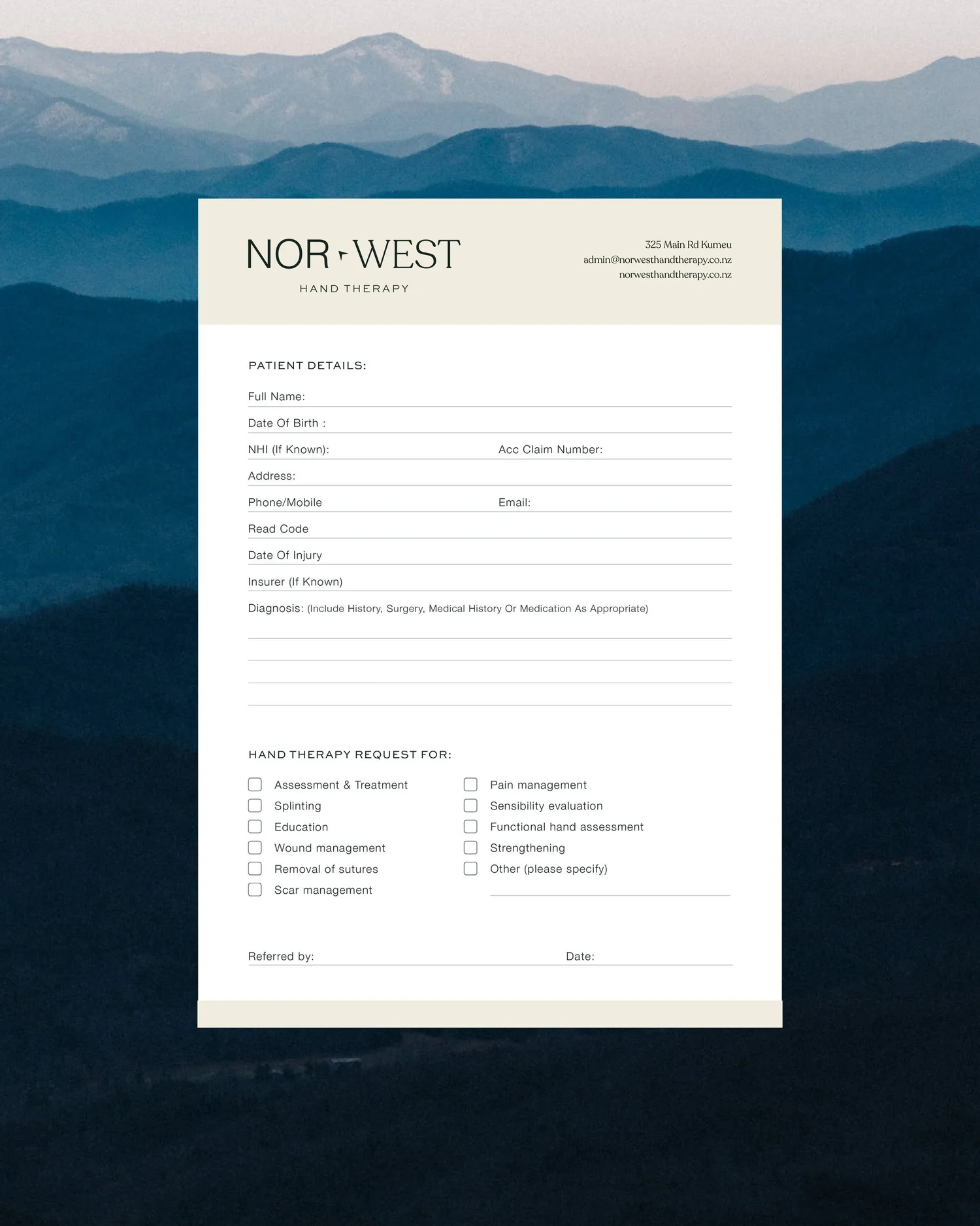 Norwest Hand Therapy | Logo and Branding designed by Sylvia Creative