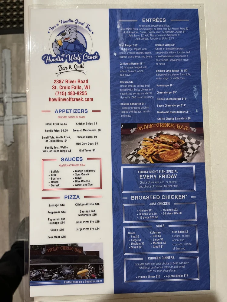 Menu — Howlin Wolf Creek Bar & Grill