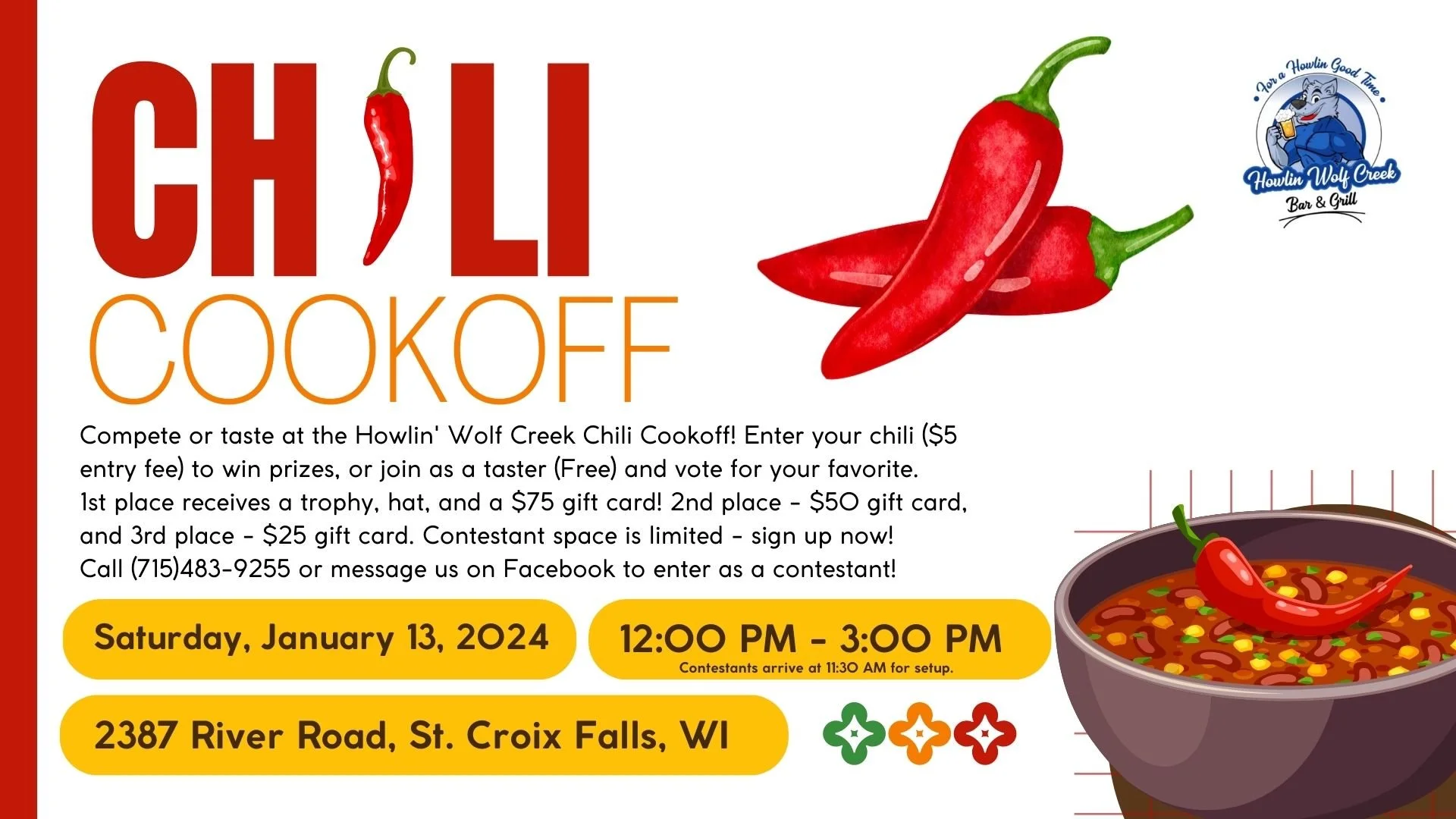 Chili Cookoff — Howlin Wolf Creek Bar & Grill