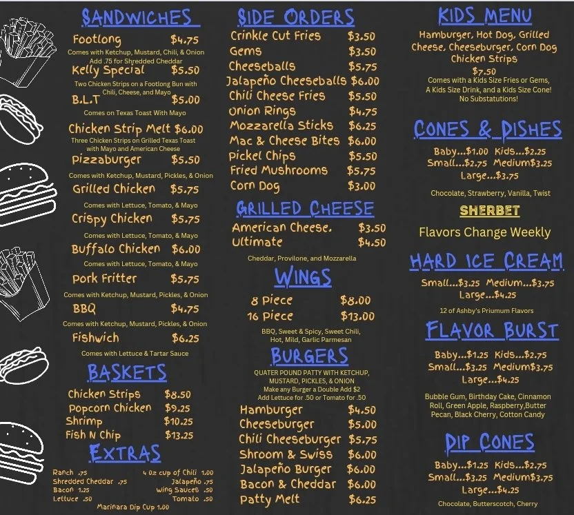 Menu — Mitchell's Zesto