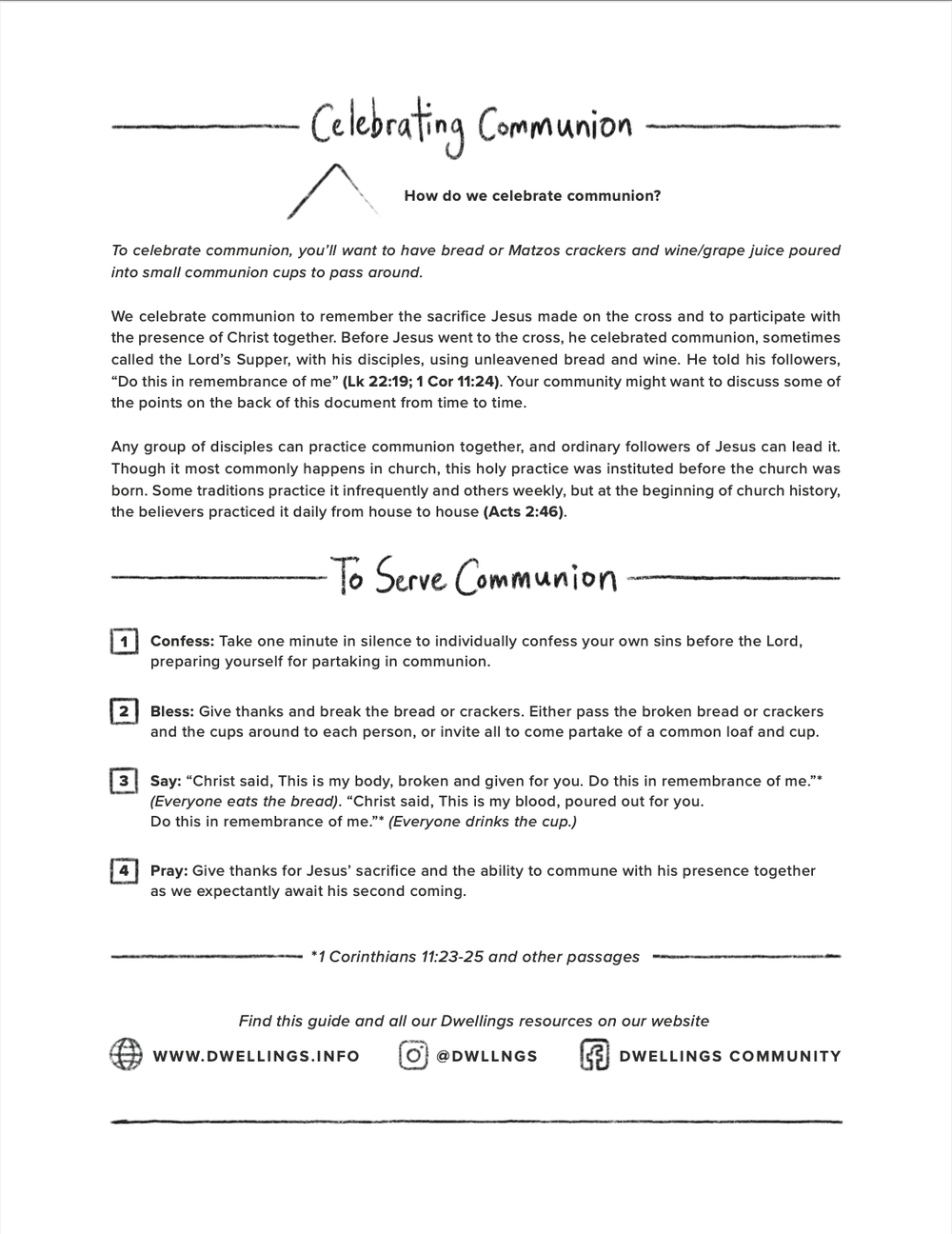 Free GUIDES + TOOLS | DWELLINGS | House Church and Small Group Communities