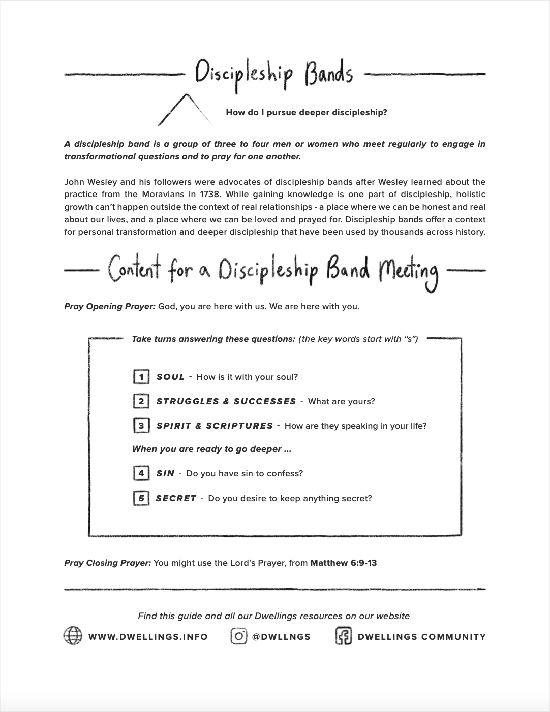 Free GUIDES + TOOLS | DWELLINGS | House Church and Small Group Communities