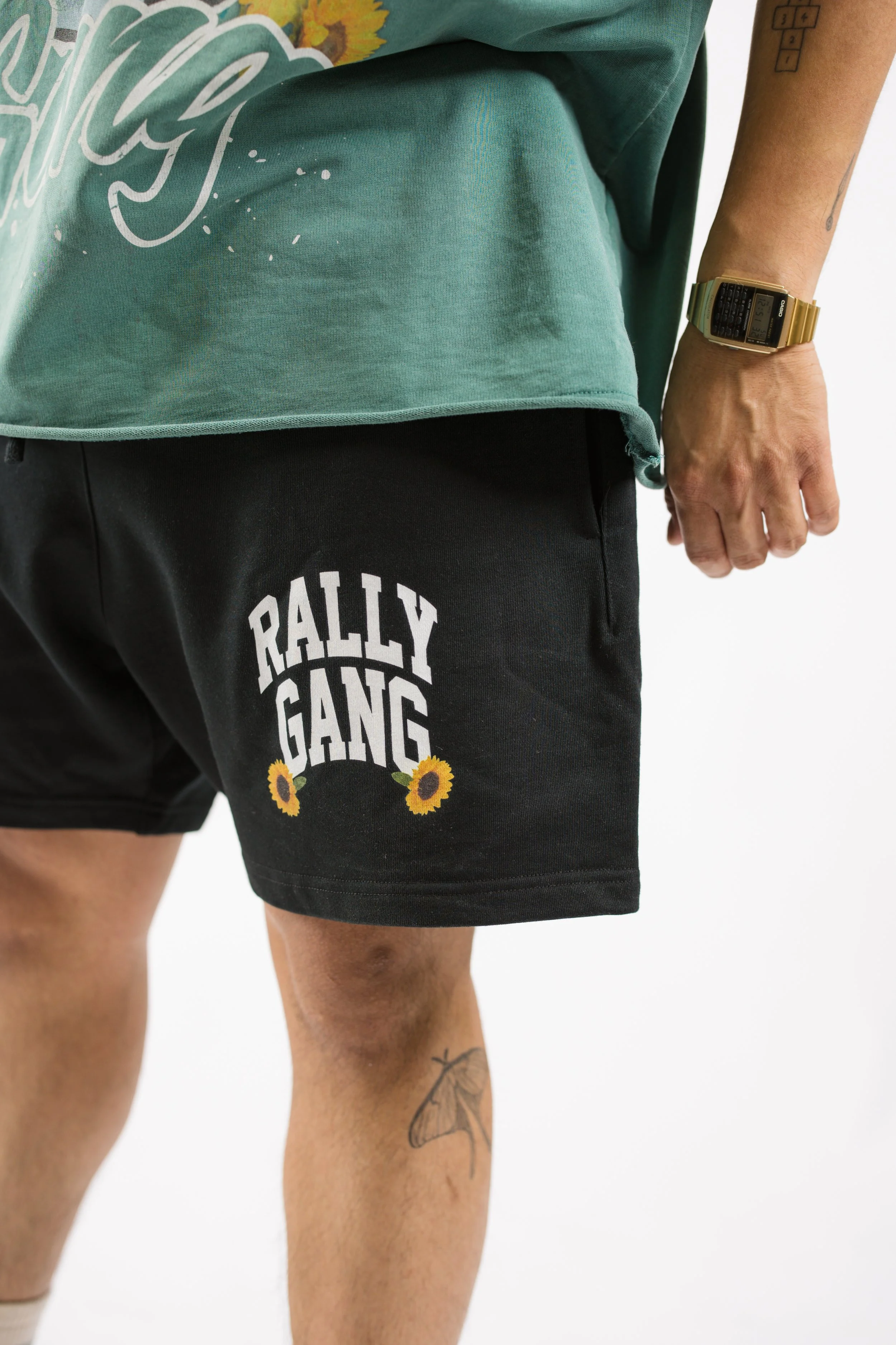 Rally Gang Black Shorts — HellaMad