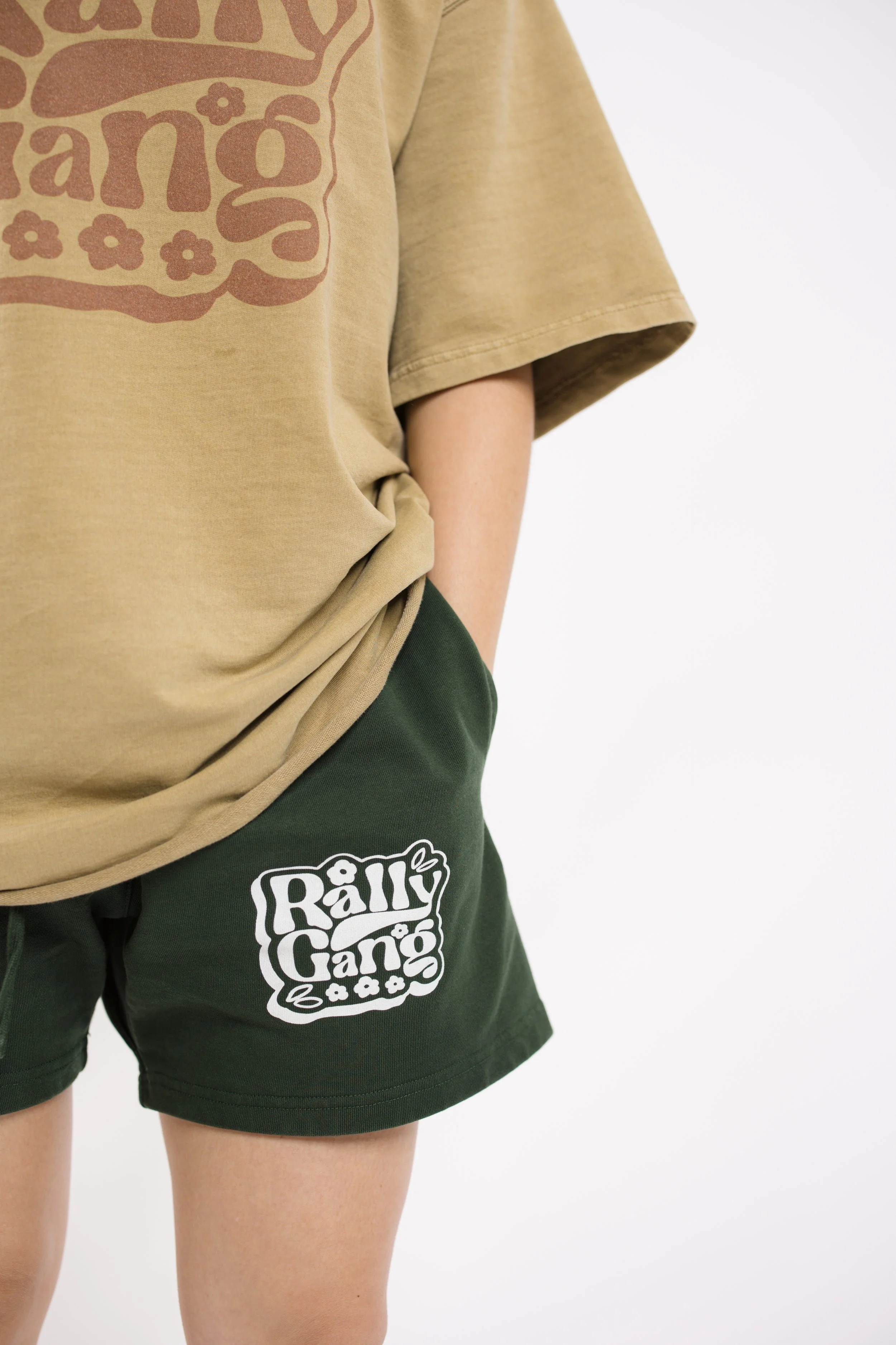 Rally Gang Green Shorts — HellaMad