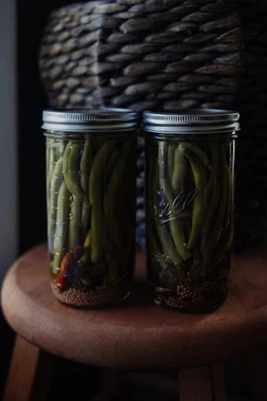 Pickled Dilly Beans — a wooden nest
