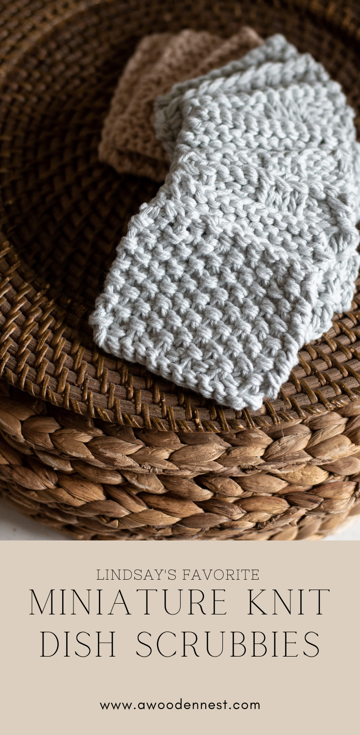 Mini Knit Dish Scrubbies — a wooden nest