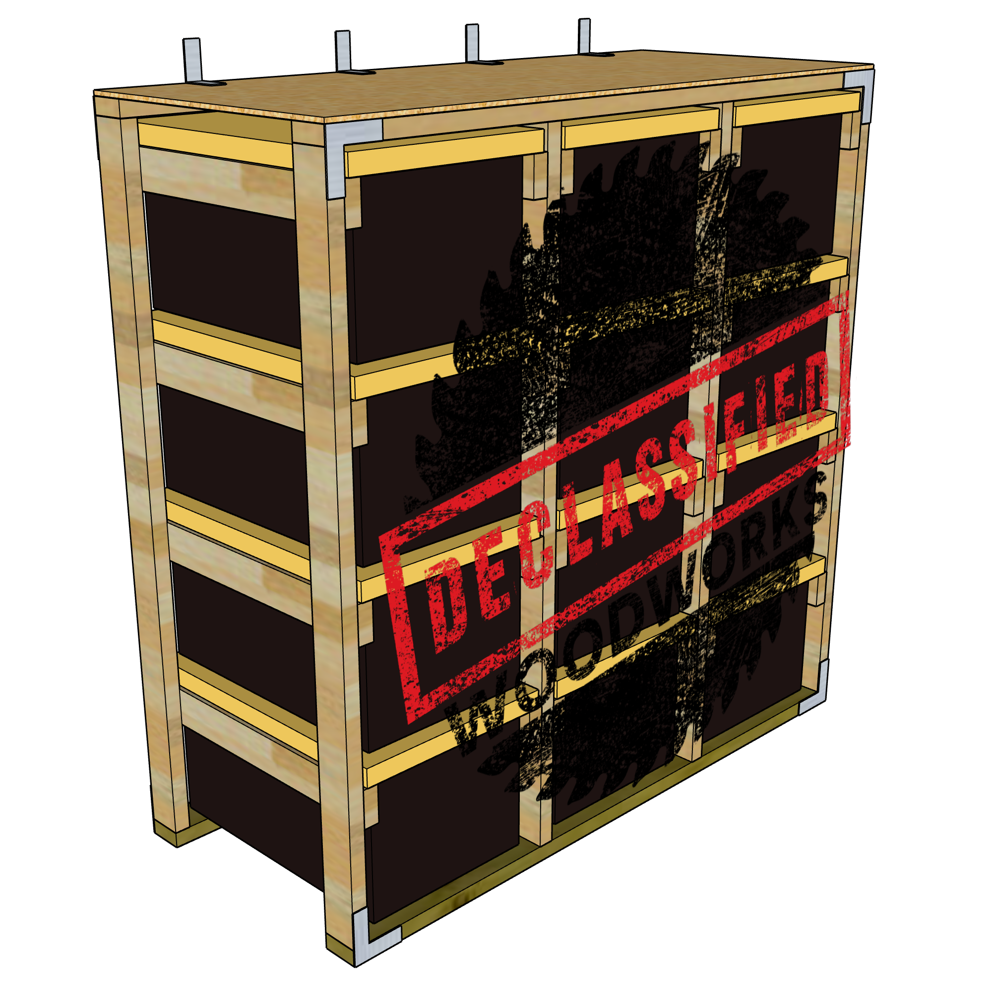 SIDEWAYS CONFIGURATION DIY Tote Rack Plans for the HDX 27-gallon bins ...