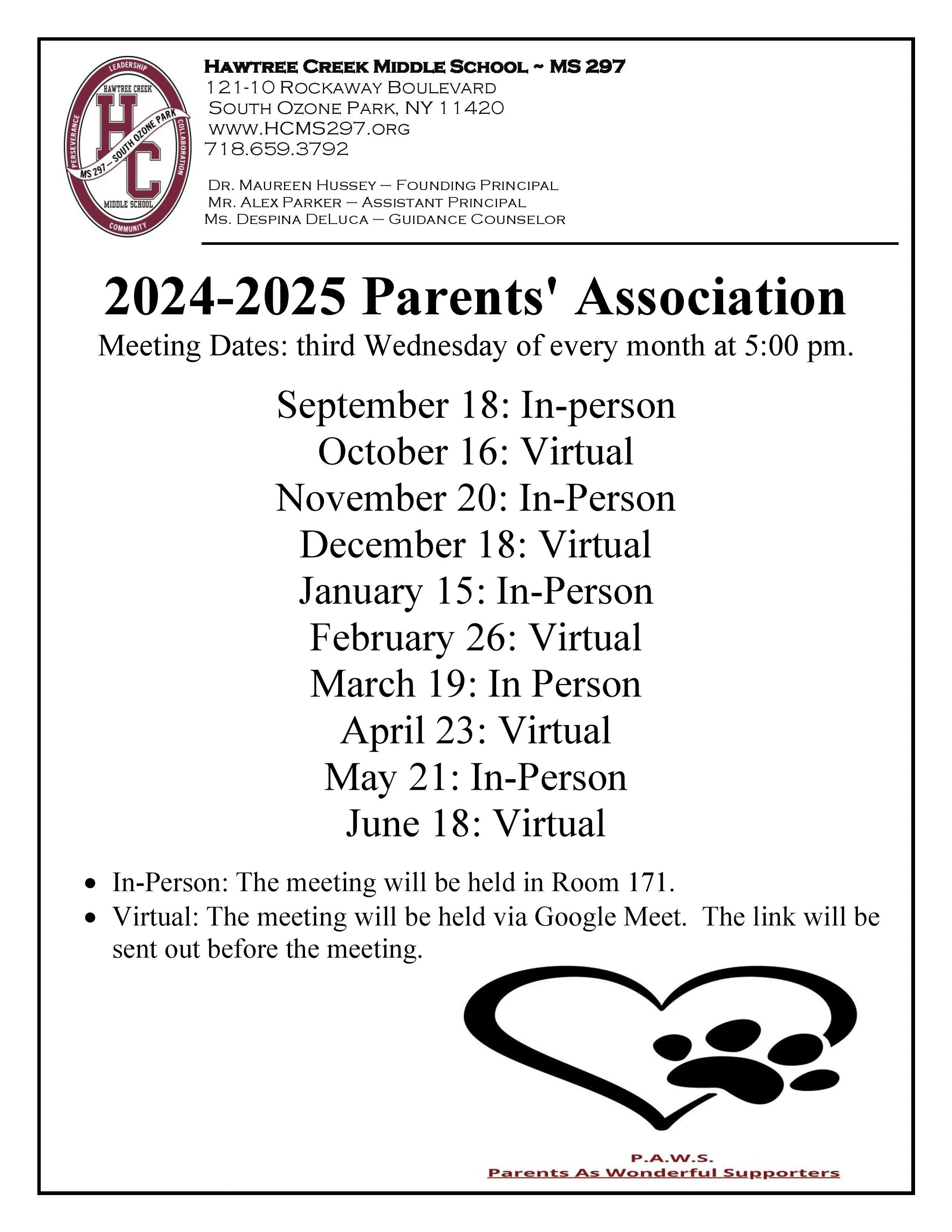 Parent Association — Hawtree Creek