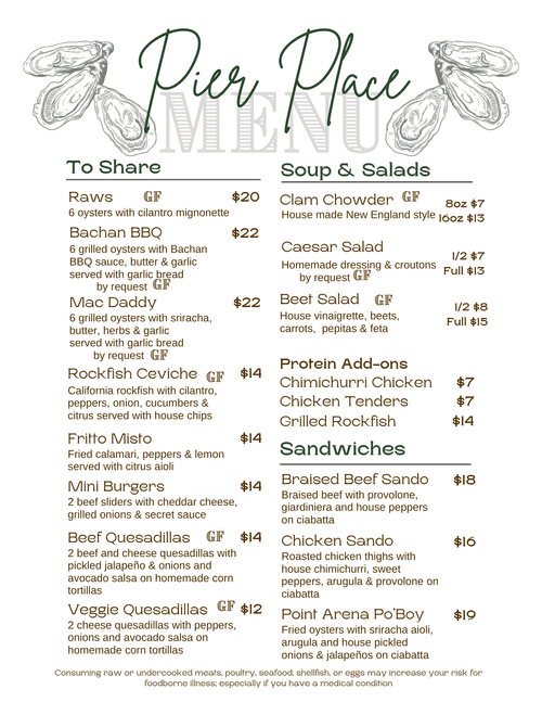 Menu — Pier Place