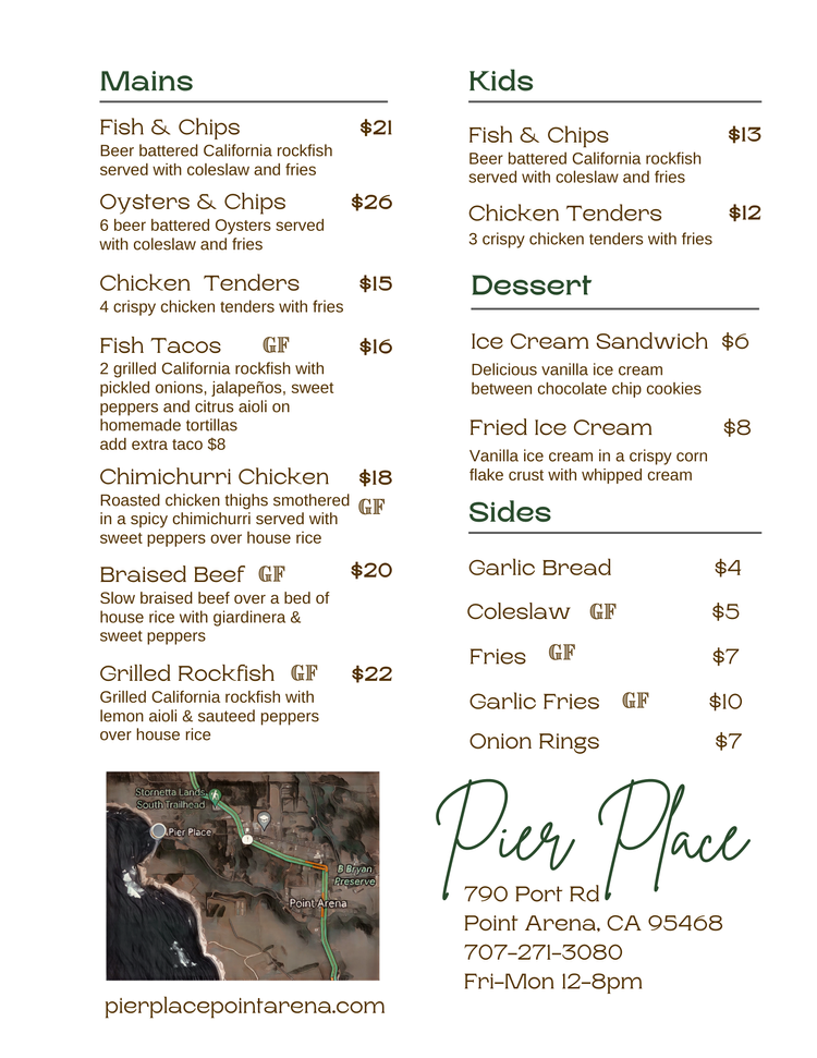 Menu — Pier Place
