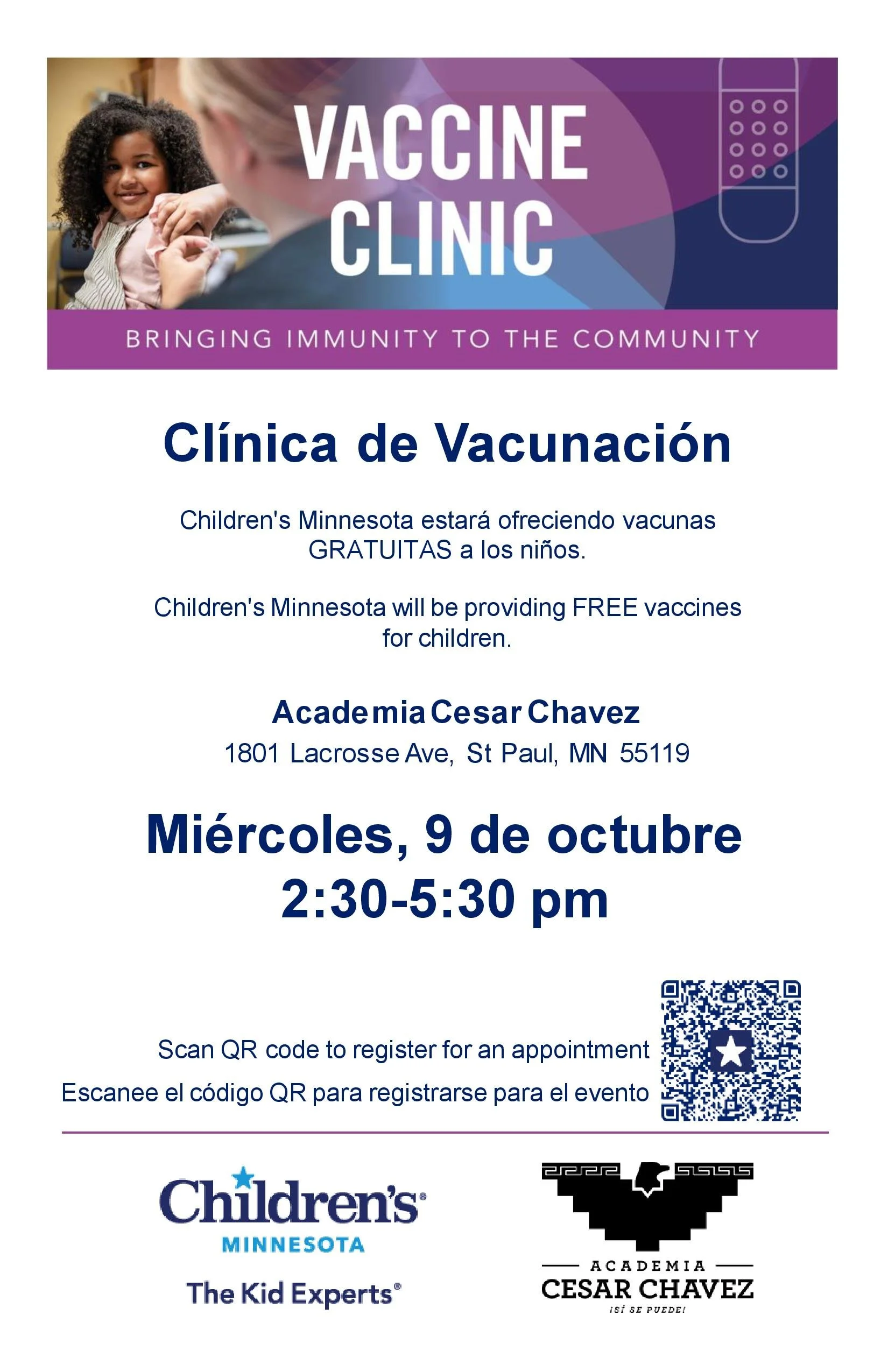 Vaccine Clinic — Academia Cesar Chavez School