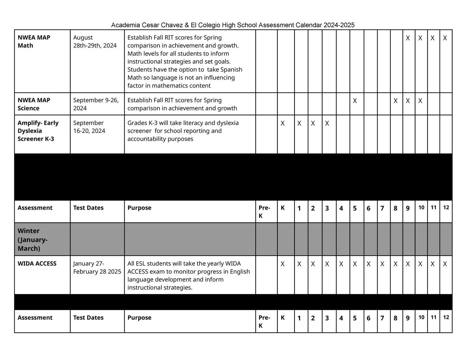 Information for Parents — Academia Cesar Chavez School