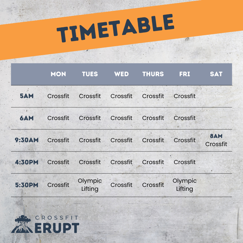 Timetable — Crossfit Erupt