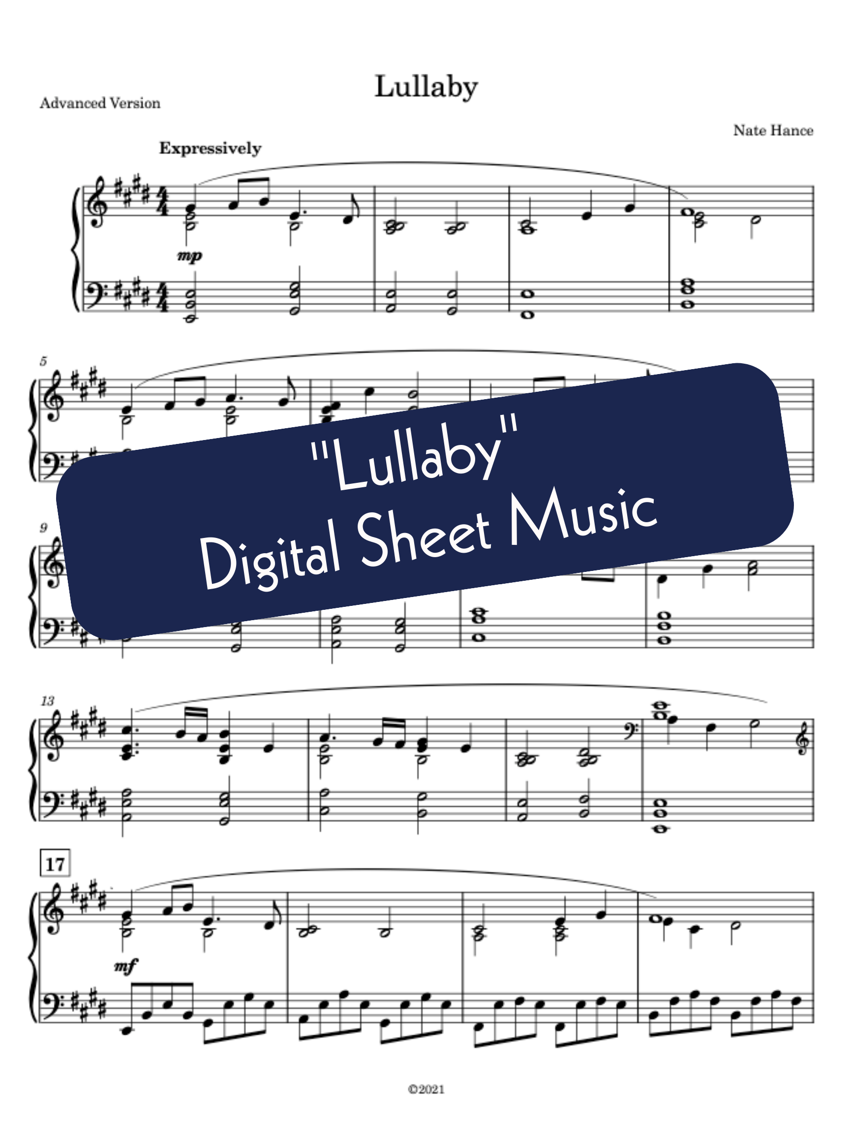 "Lullaby" Piano Sheet Music — Nate Hance