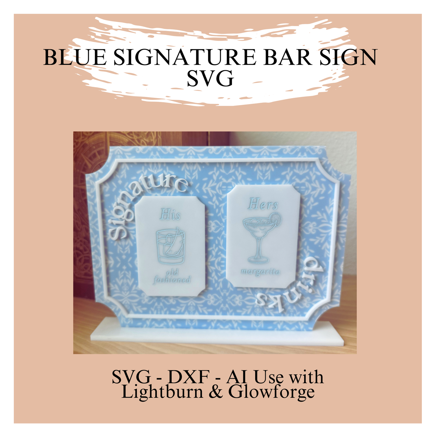 3 Wavy Bar Sign SVG Template (No Physical Item) — Linda Wilmarth Designs