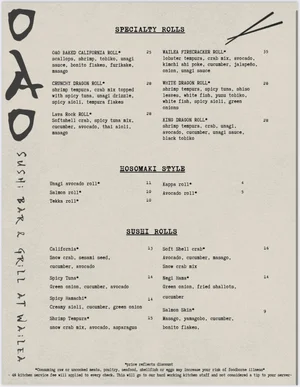 Oao - Sushi Bar & Grill at Wailea | Try the Best Sushi on Maui