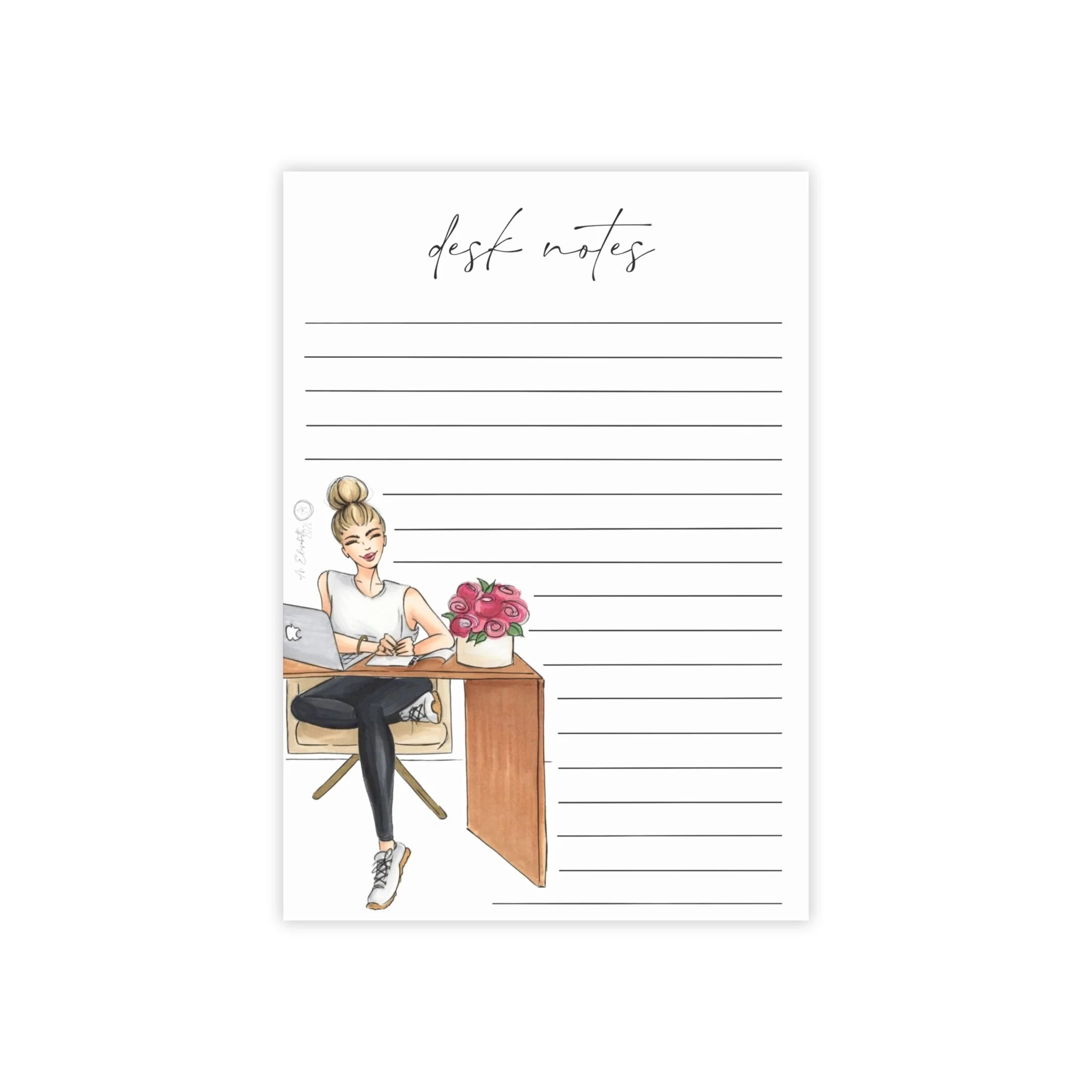 "Work, then Workout" CUSTOMIZABLE notepad — Alex Elisabeth Illustration