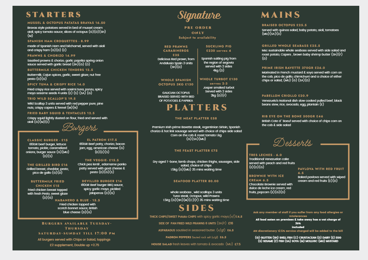Menu — Streatham Kitchen