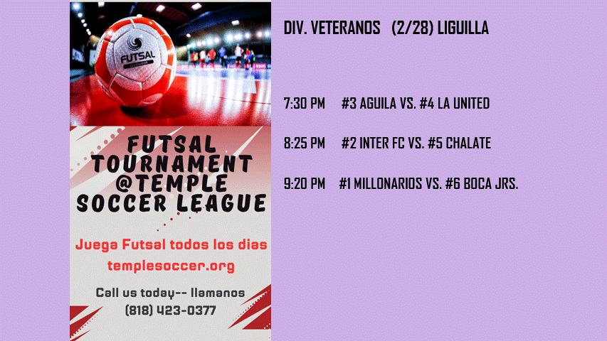 Services 1 — TEMPLE SOCCER LEAGUE