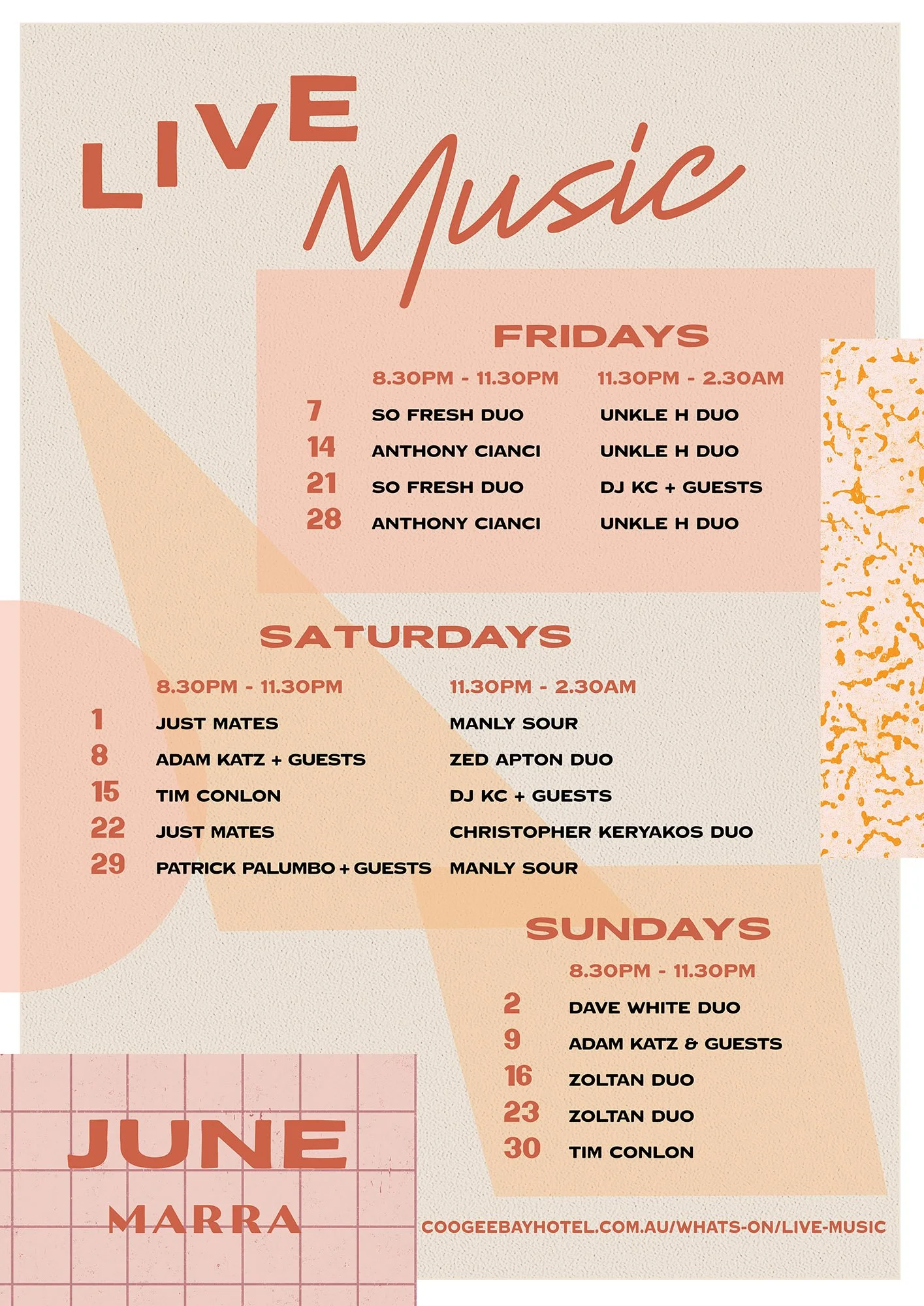 LIVE MUSIC — Coogee Bay Hotel