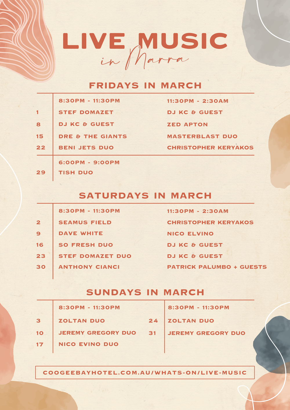 LIVE MUSIC — Coogee Bay Hotel