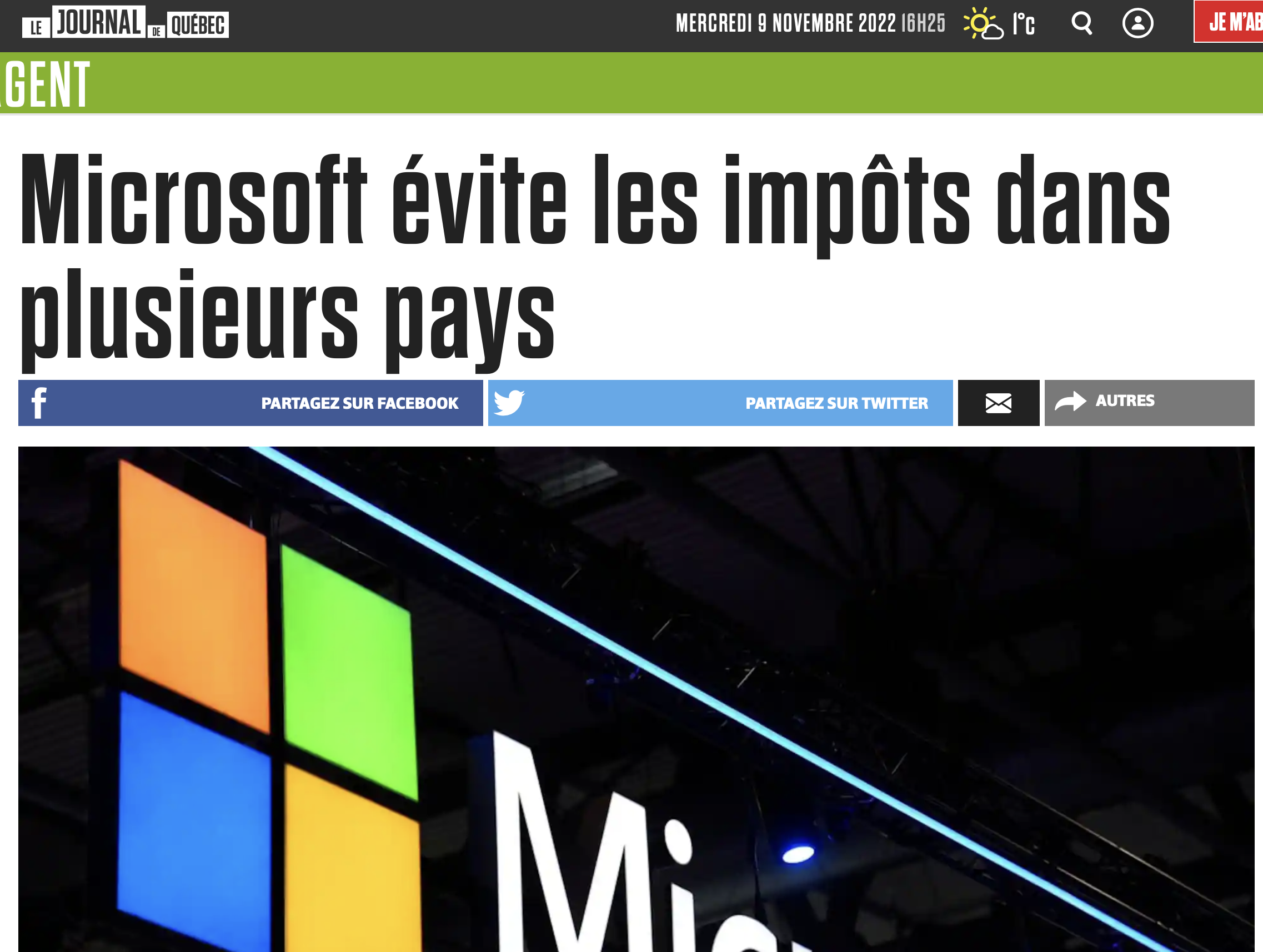 Le Journal de Québec’s coverage of CICTAR research into Microsoft ...