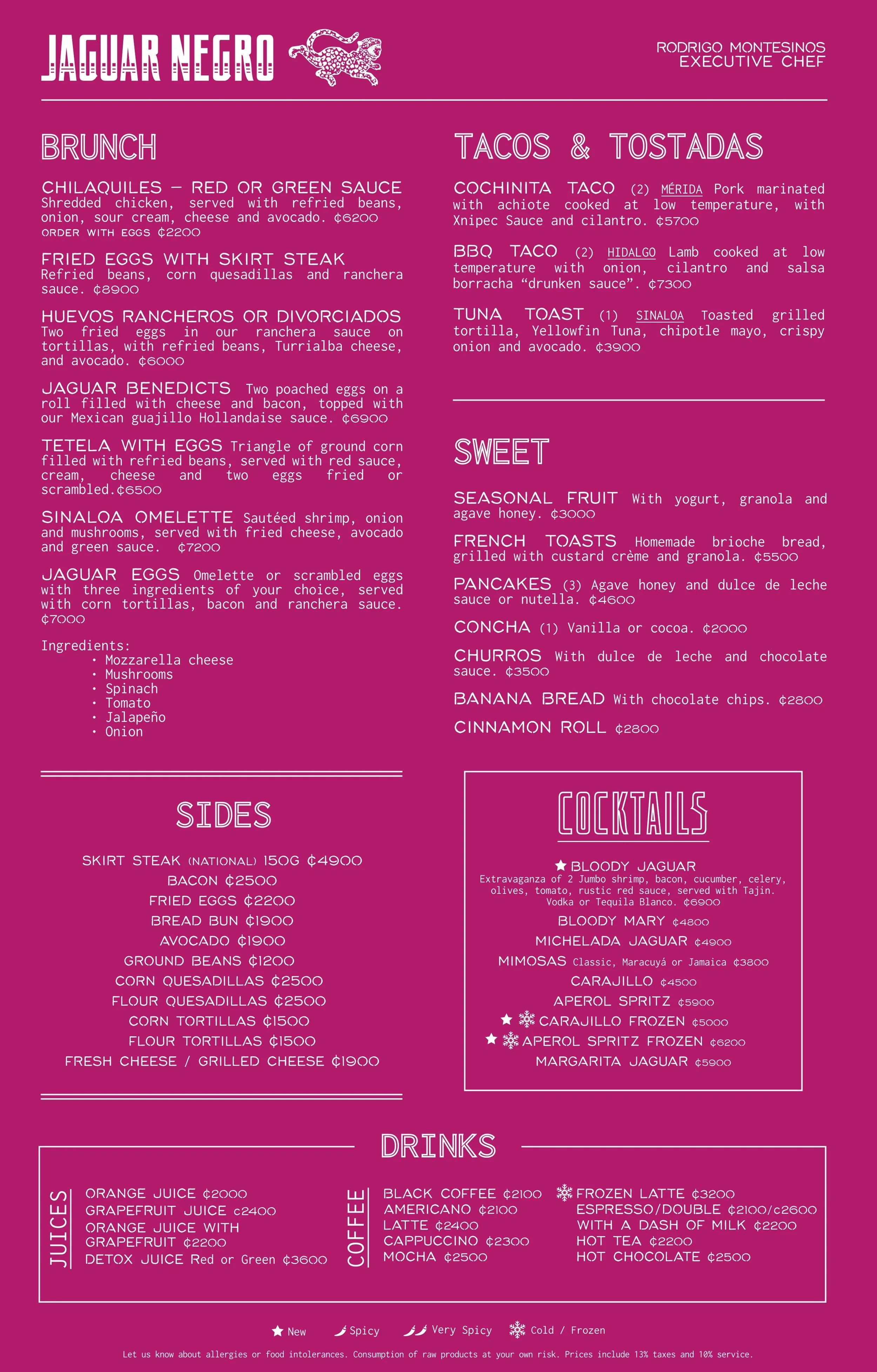 Menu 1 — Jaguar Negro