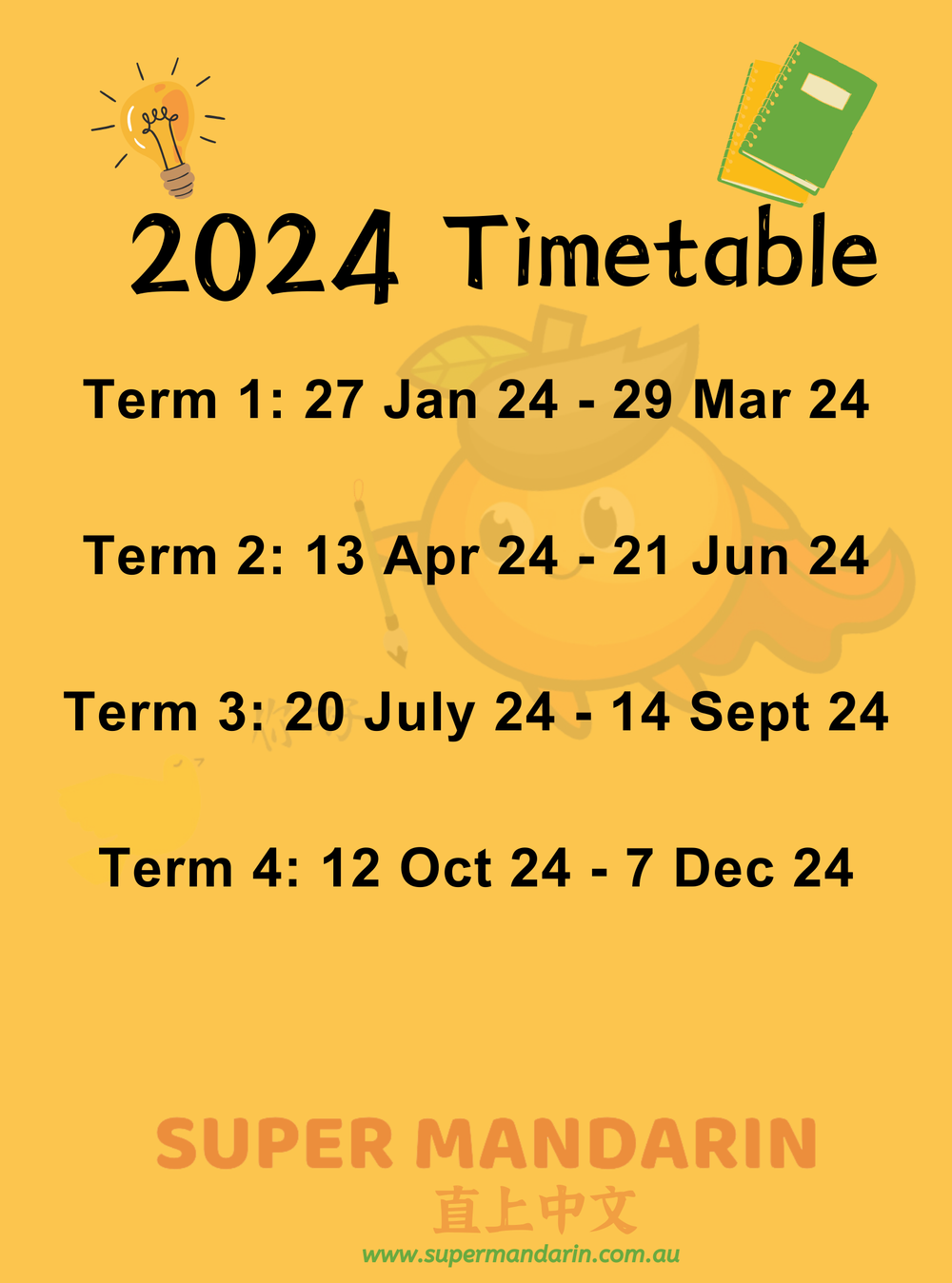 Timetable — Super Mandarin