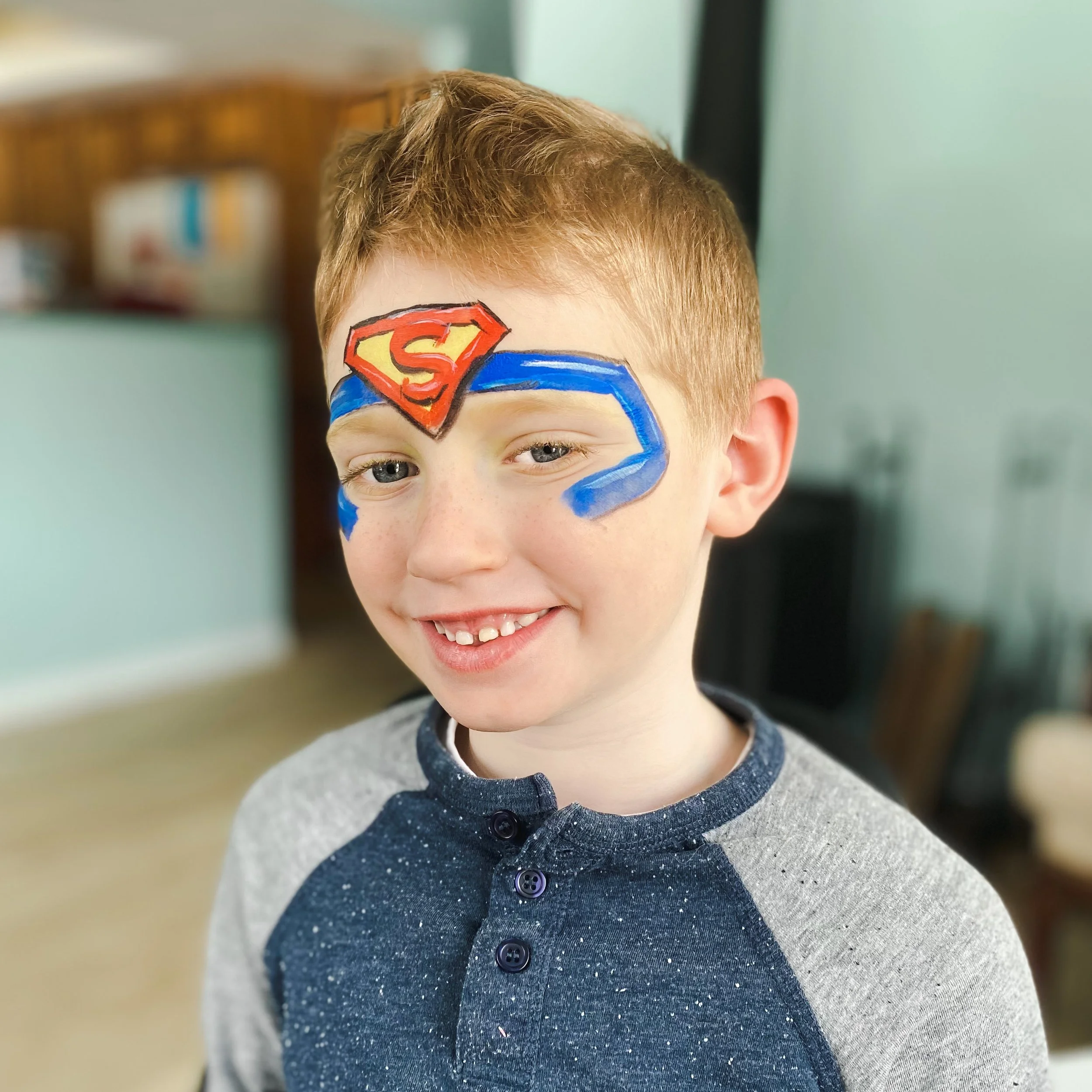 Superman Face Painting
