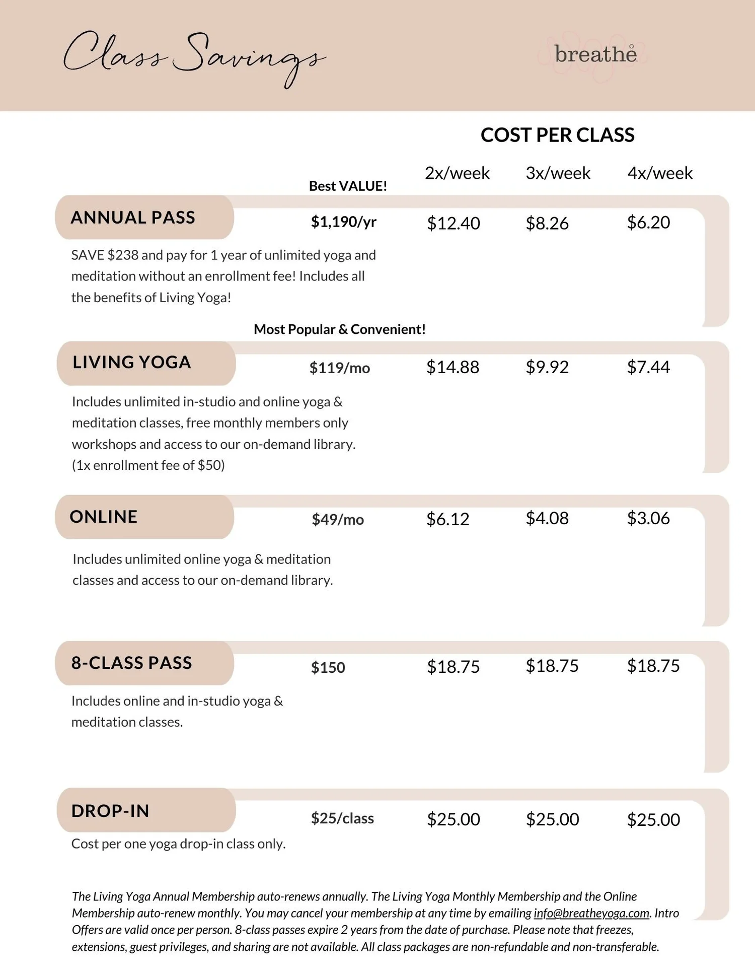 In-Studio and Online Class Schedules | Breathe Yoga & Juice Bar ...