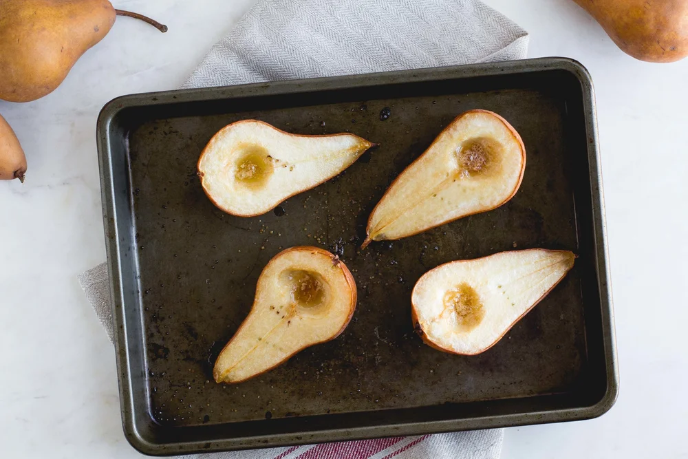 Roasted Pears with Buttery Chocolate Sauce + Smoked Sea Salt — Sarah J ...
