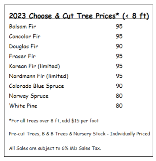 Menu 1 — Davidson Christmas Tree Farm