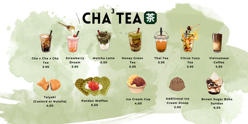 Menu — Cha³ Tea