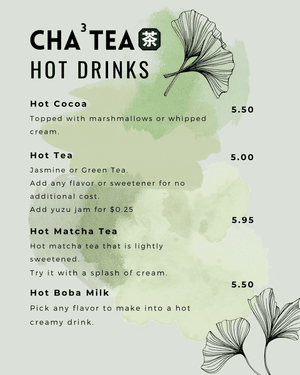 Menu — Cha³ Tea