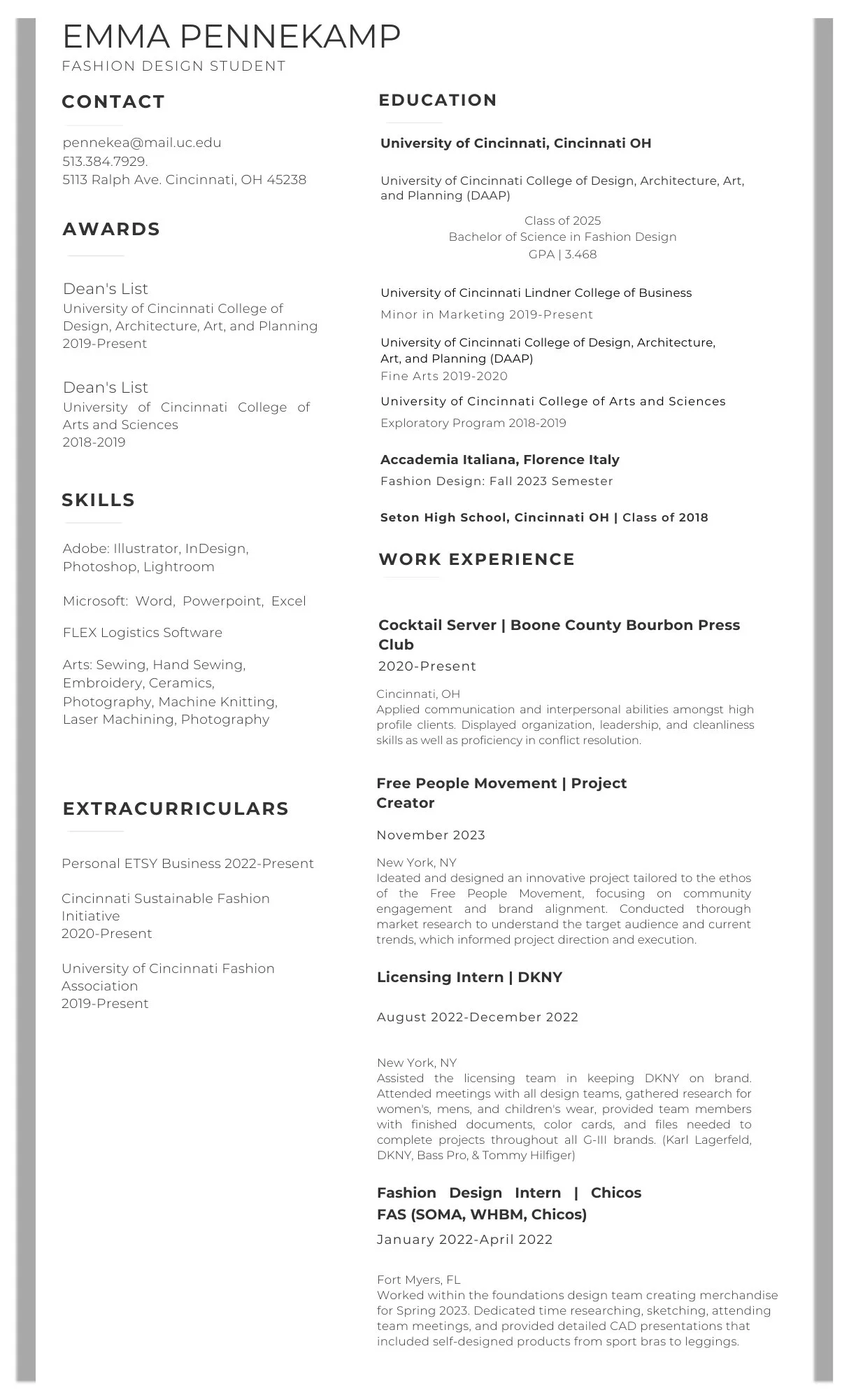 Resume — EMMA PENNEKAMP