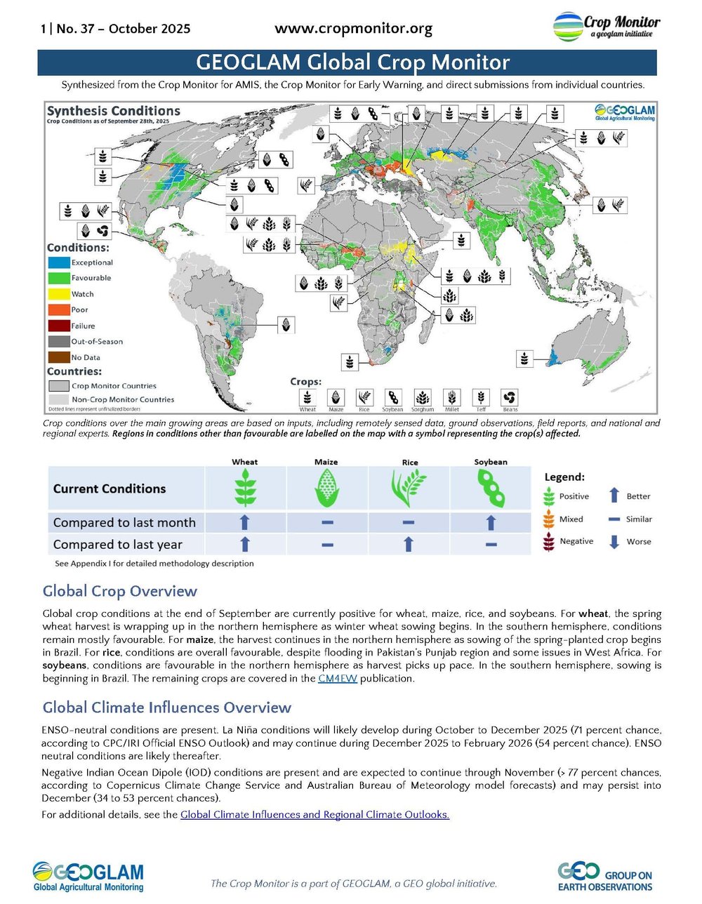 Global Crop Monitor — GEOGLAM Crop Monitor
