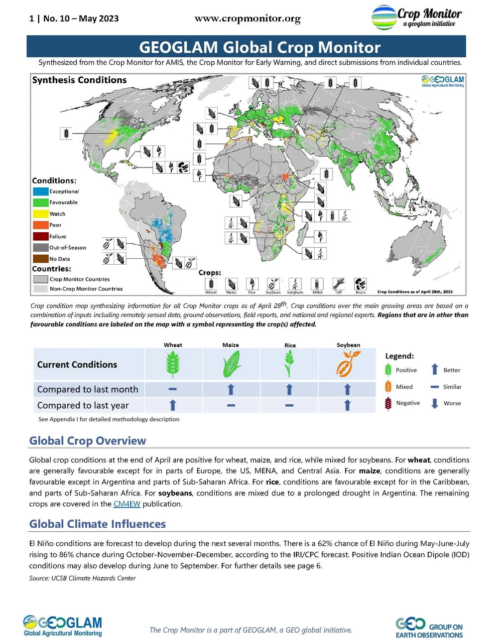 About the Reports — GEOGLAM Crop Monitor