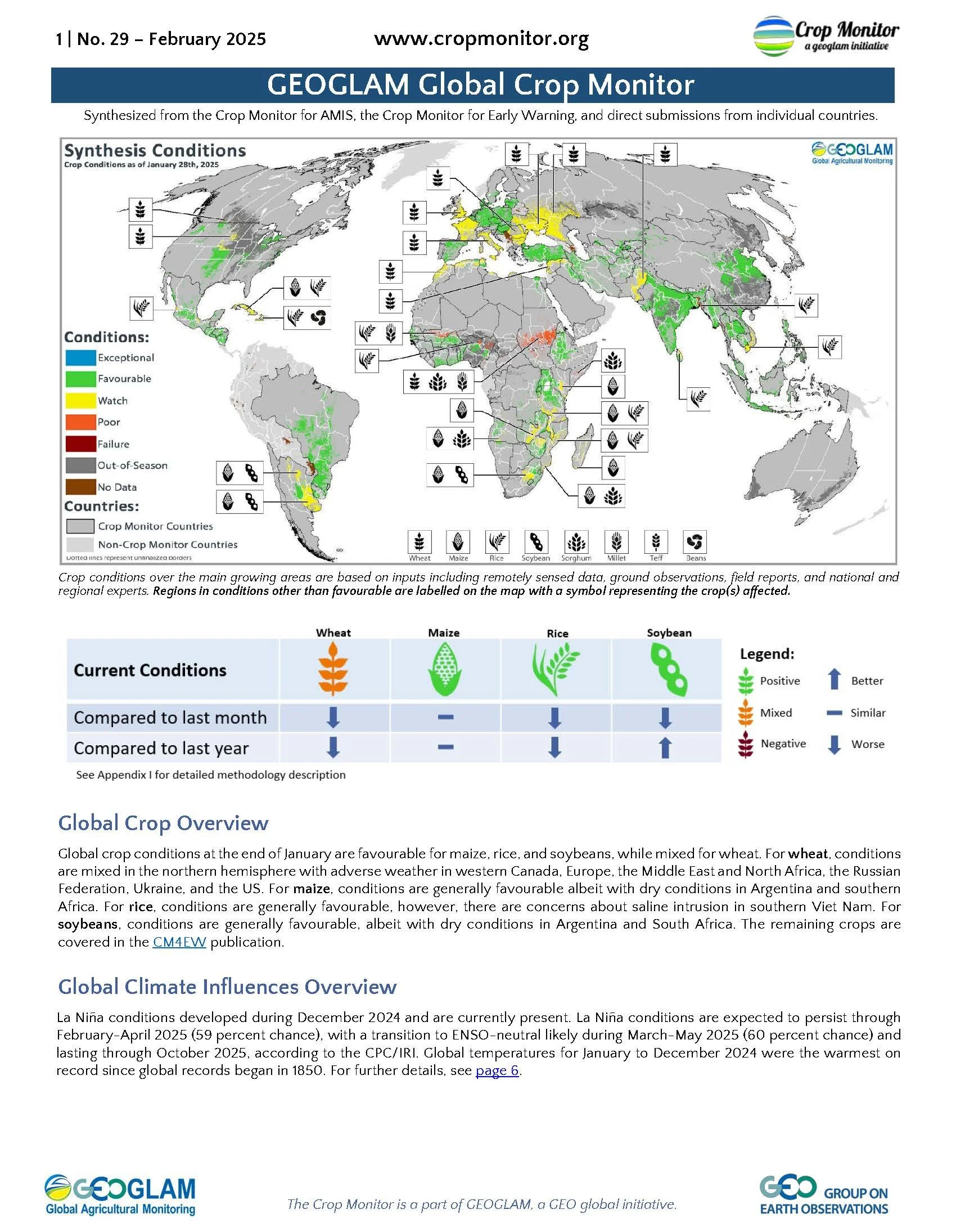 Global Crop Monitor — GEOGLAM Crop Monitor