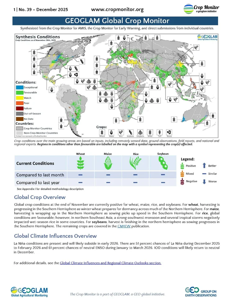 Global Crop Monitor — GEOGLAM Crop Monitor