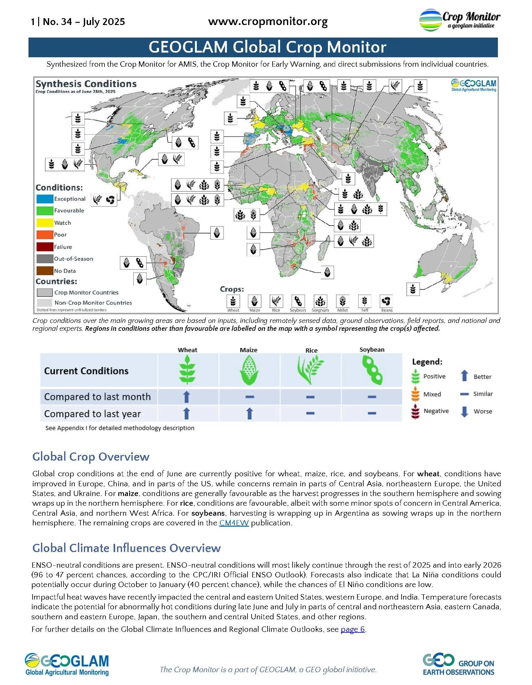 Global Crop Monitor — GEOGLAM Crop Monitor