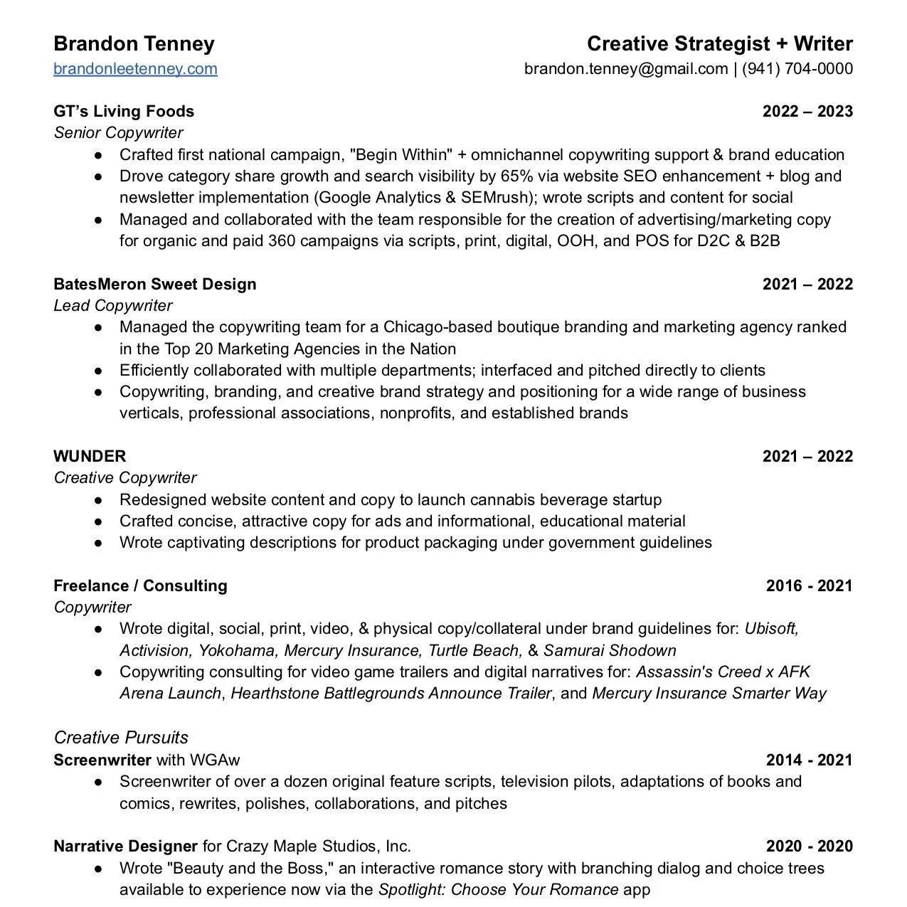 Creative Portfolio — brandonleetenney.com