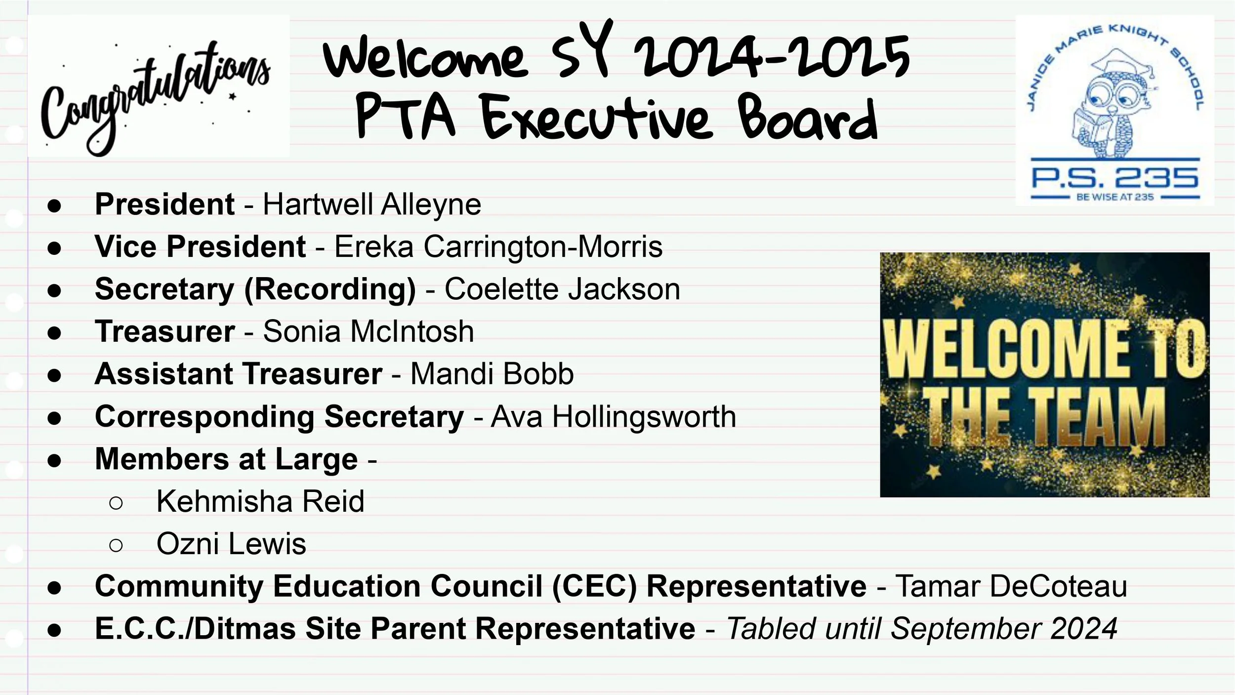 PTA — P.S. 235 Janice Marie Knight School