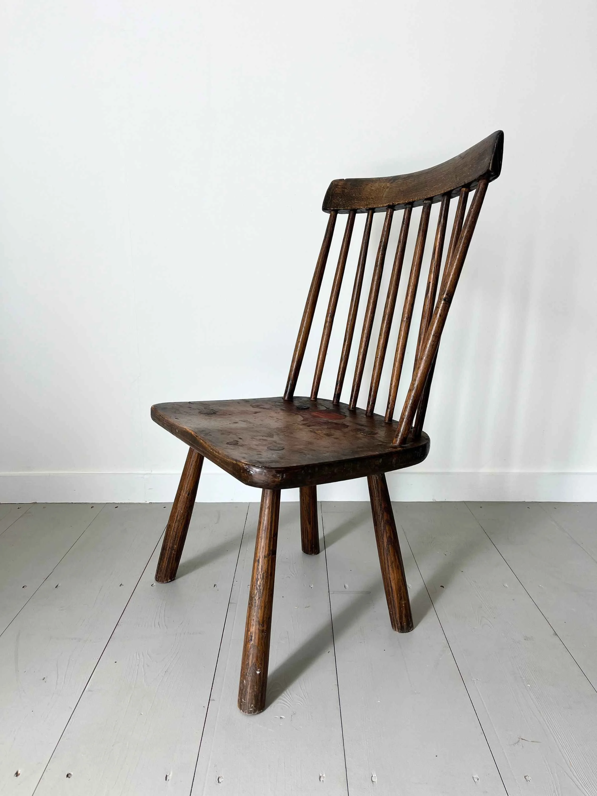 Antique Primitive Comb Back Wooden Chair — Bureau Bruton Antiques & Vintage