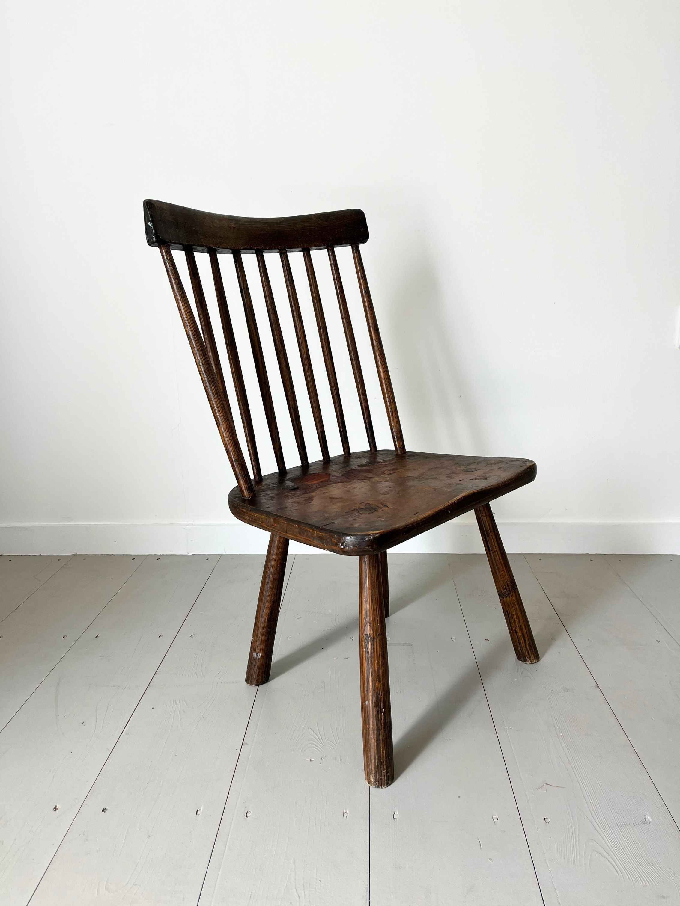 Antique Primitive Comb Back Wooden Chair — Bureau Bruton Antiques & Vintage