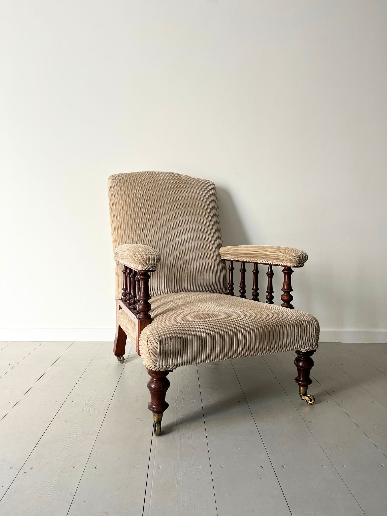 19th Century Antique Open Arm Chair In The Howard Style — Bureau Bruton ...