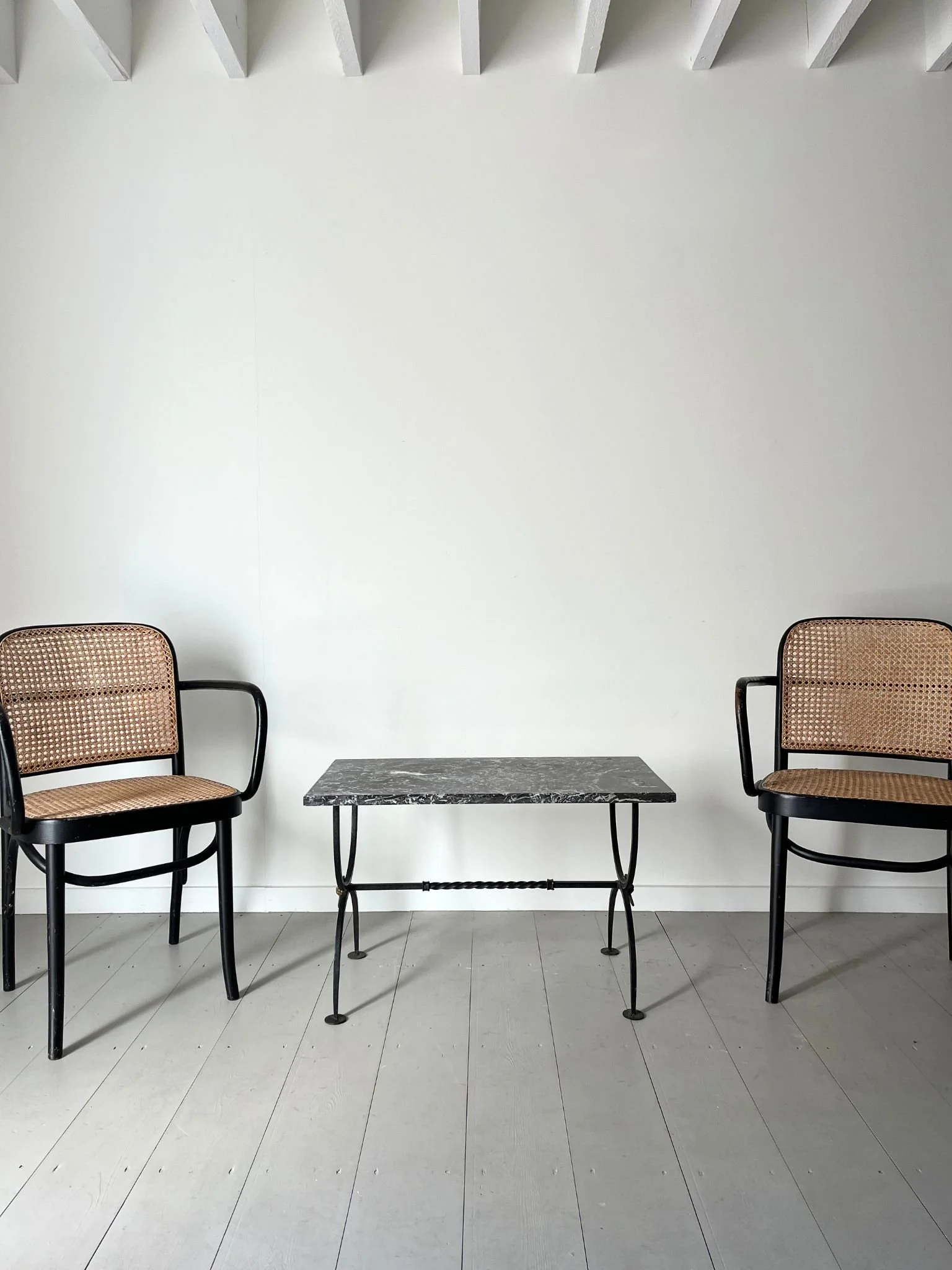 Neoclassical Mid Century Marble And Iron X-Frame Coffee Table — Bureau ...
