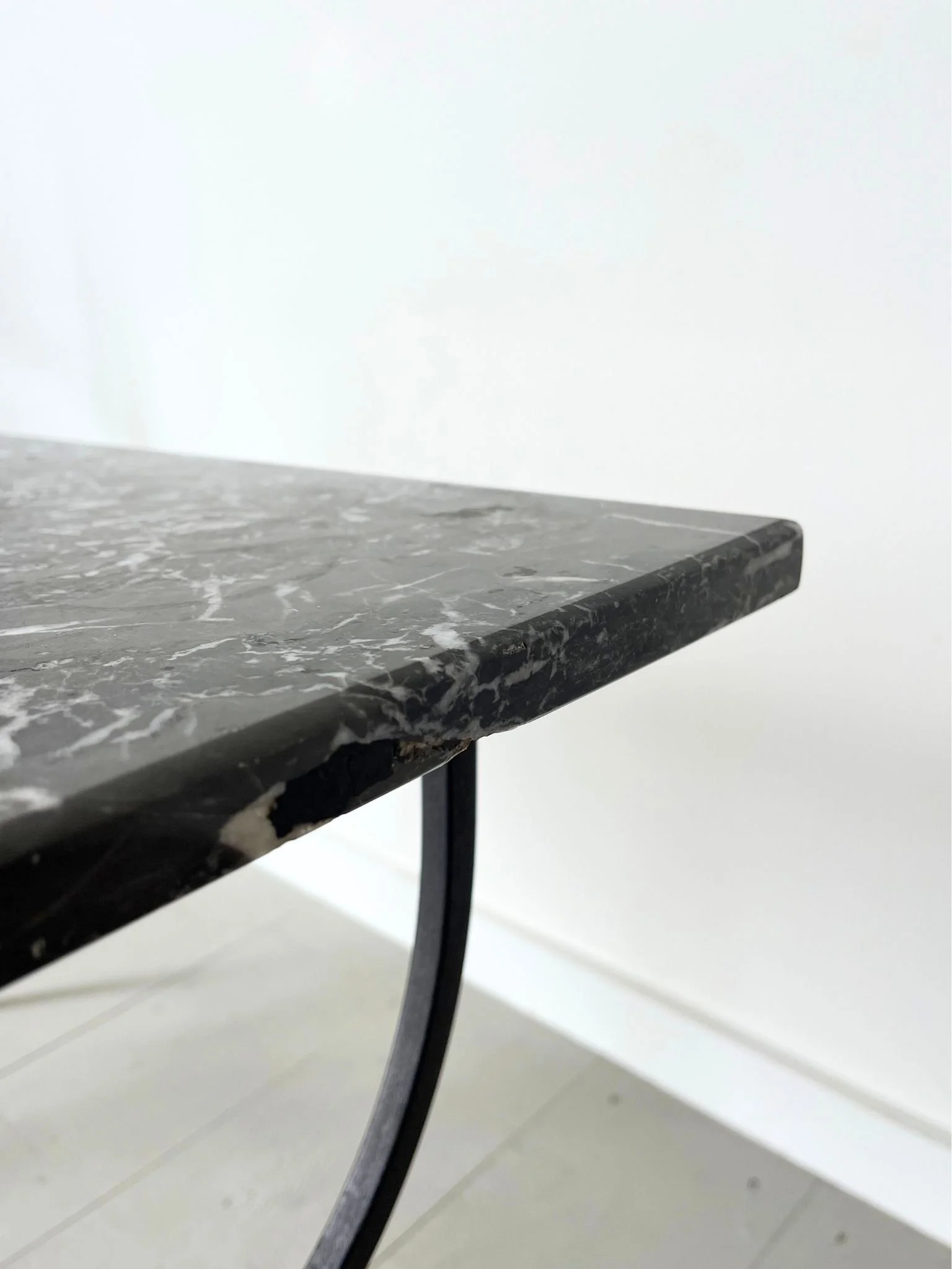 Neoclassical Mid Century Marble And Iron X-Frame Coffee Table — Bureau ...