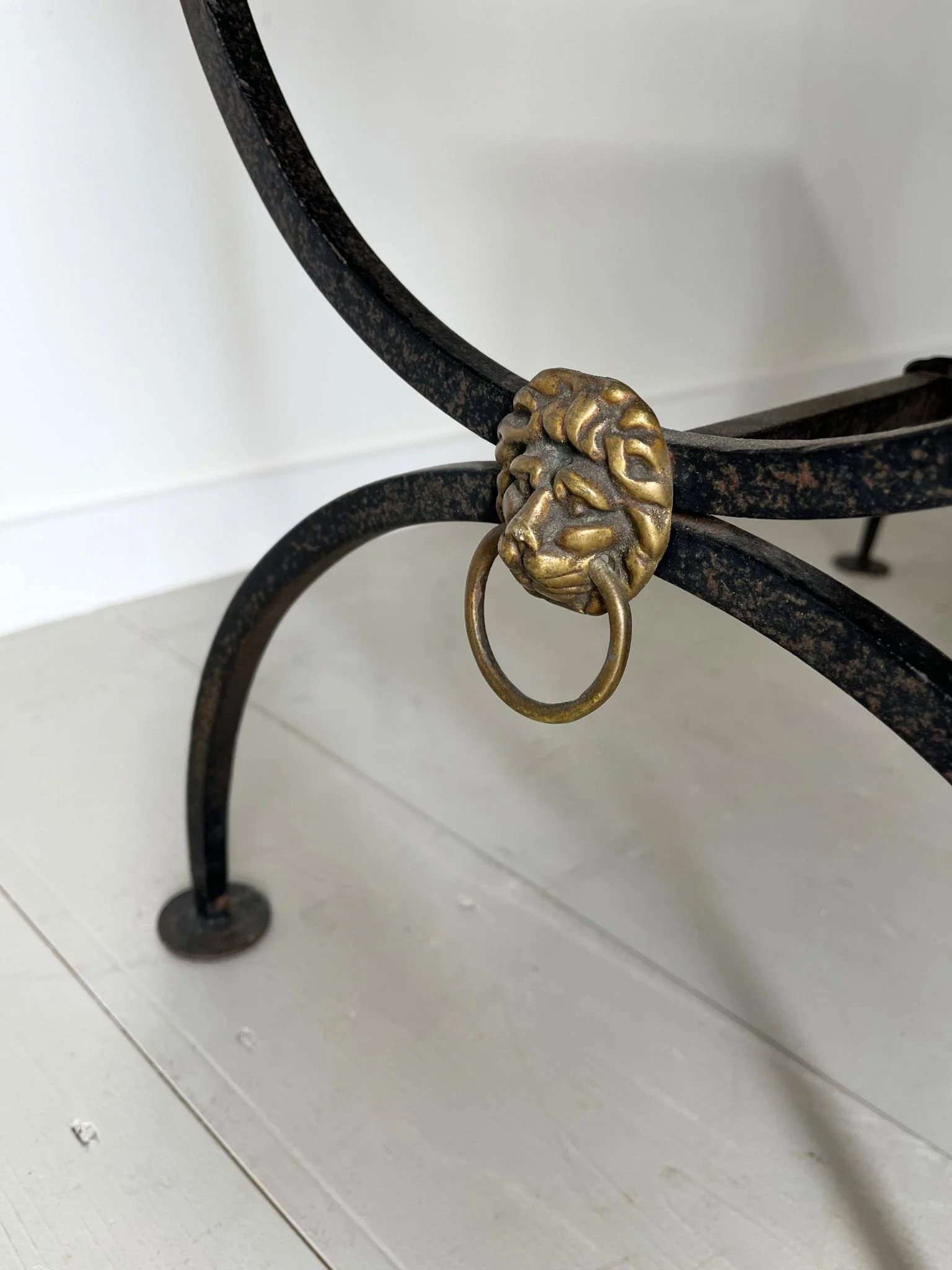 Neoclassical Mid Century Marble And Iron X-Frame Coffee Table — Bureau ...