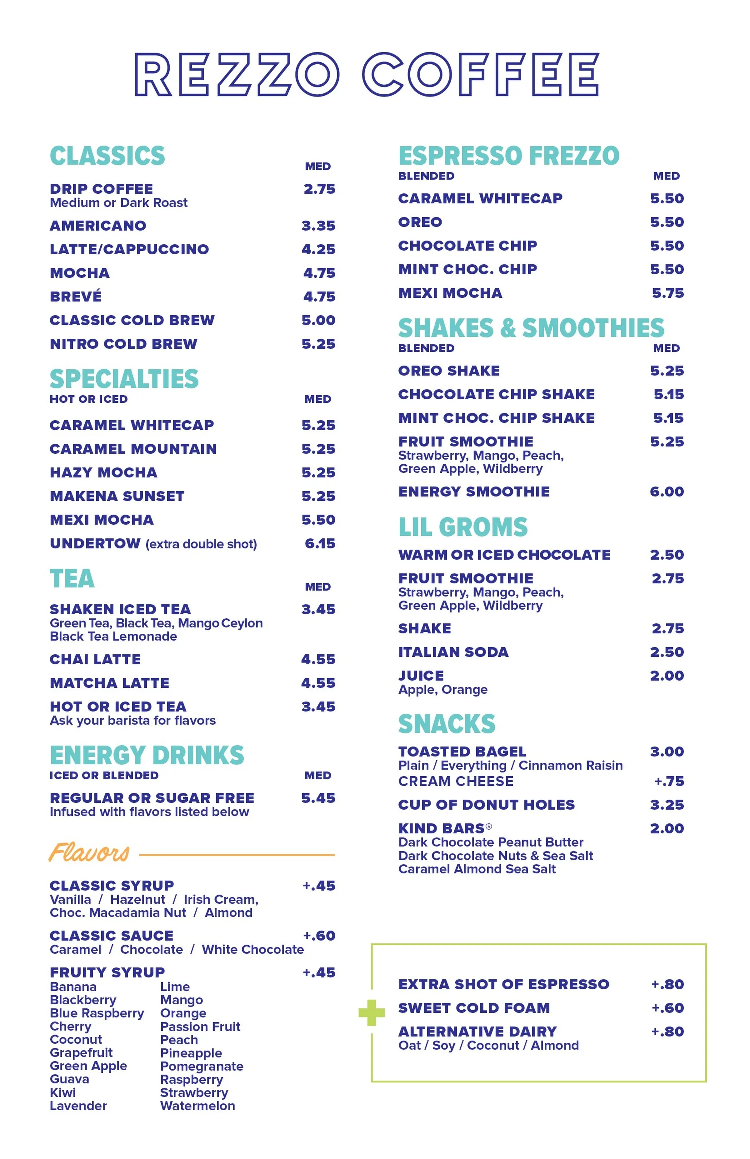 Menu — Rezzo Coffee